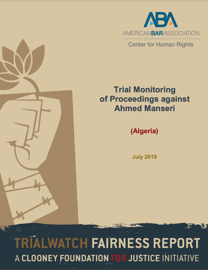 Trial Monitoring of Proceedings against Ahmed Manseri : Clooney ...